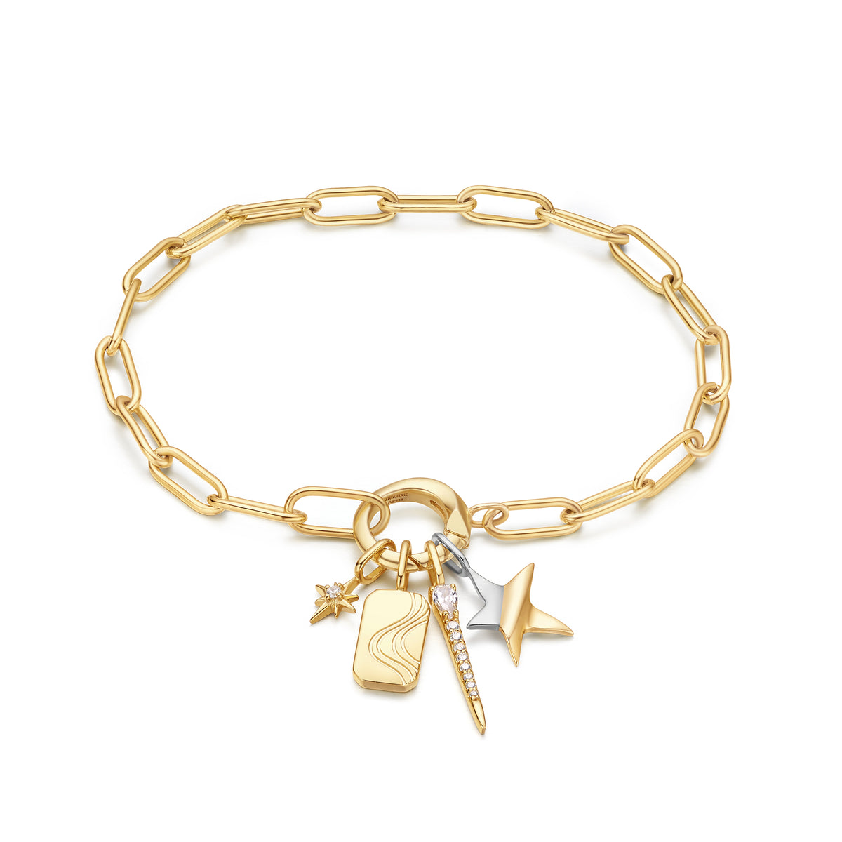 Gold Link Charm Chain Connector Bracelet – Ania Haie US