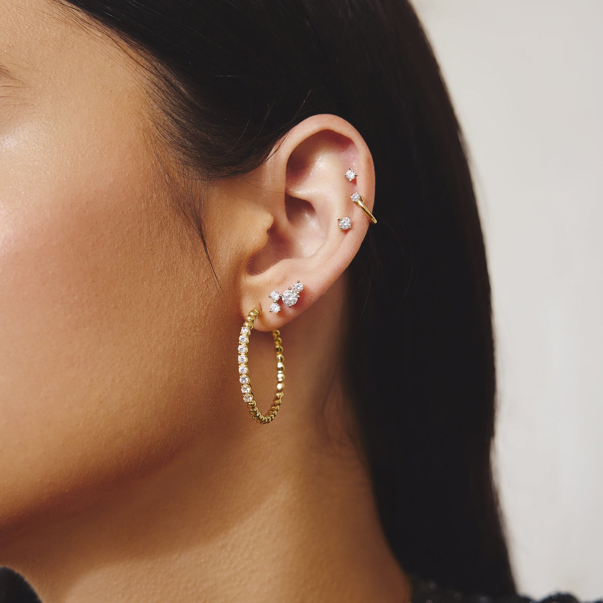 Gold Large Claw Sphere Beaded Hoop Earrings – Ania Haie US