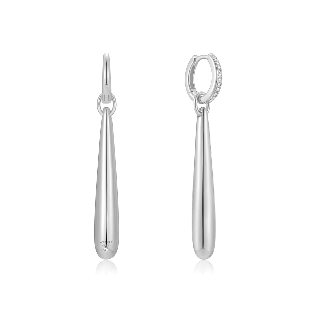 Silver Long Water Droplet Drop Earrings – Ania Haie US
