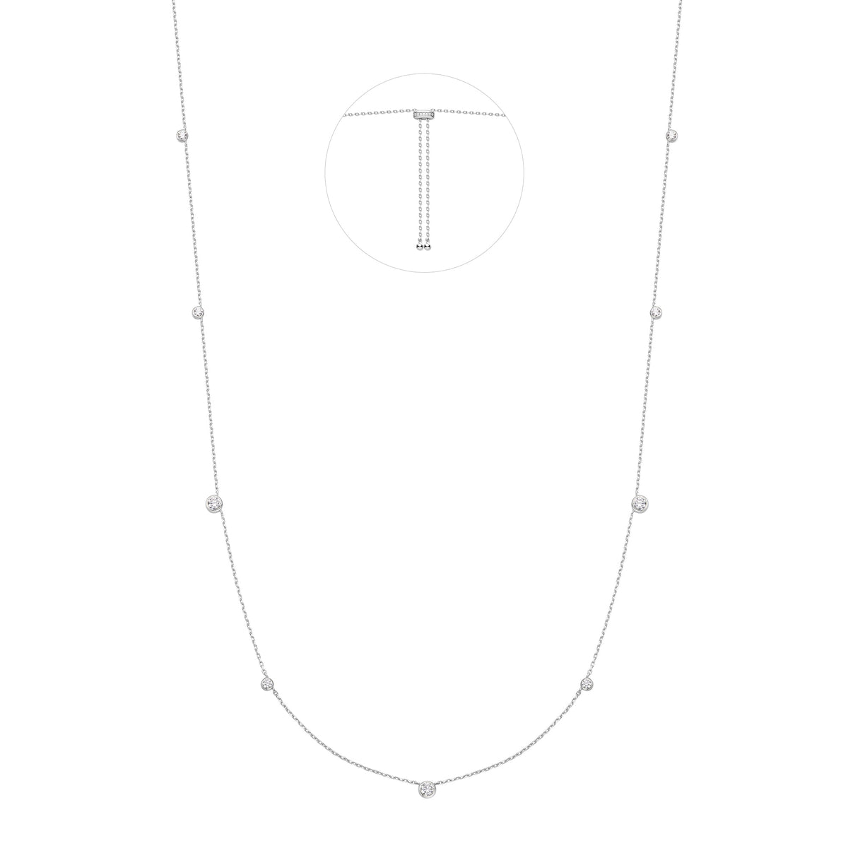 Silver Bezel Cubic Zirconia Station Necklace – Ania Haie US