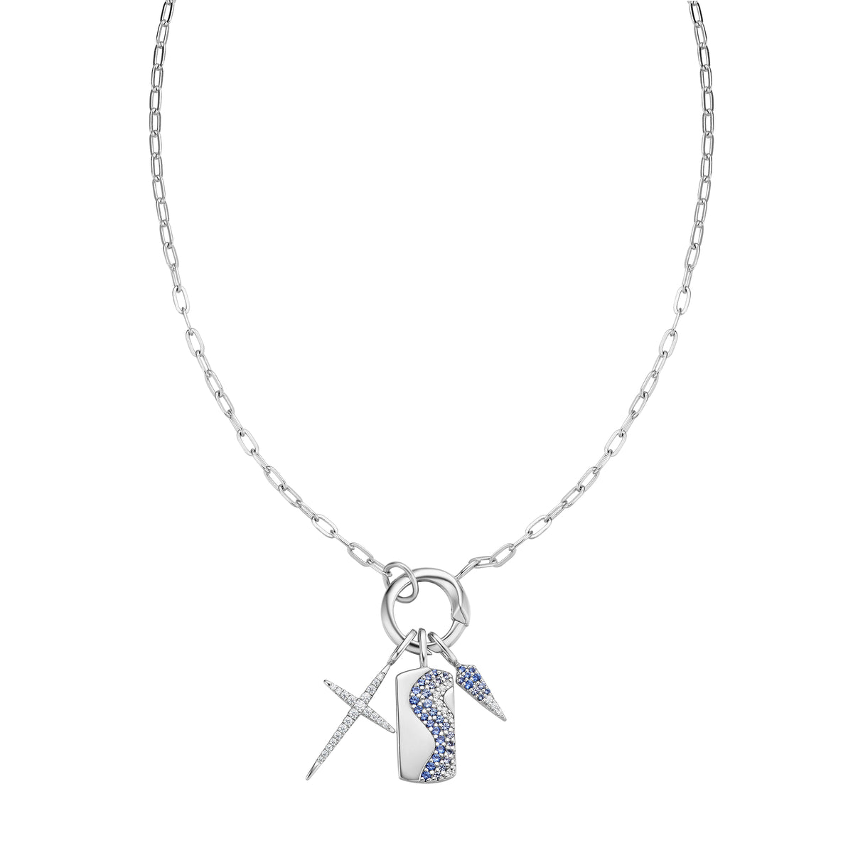 Silver Link Charm Chain Necklace – Ania Haie US