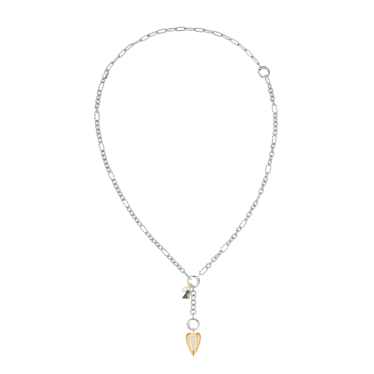 Silver Mixed Link Charm Chain Connector Necklace – Ania Haie US