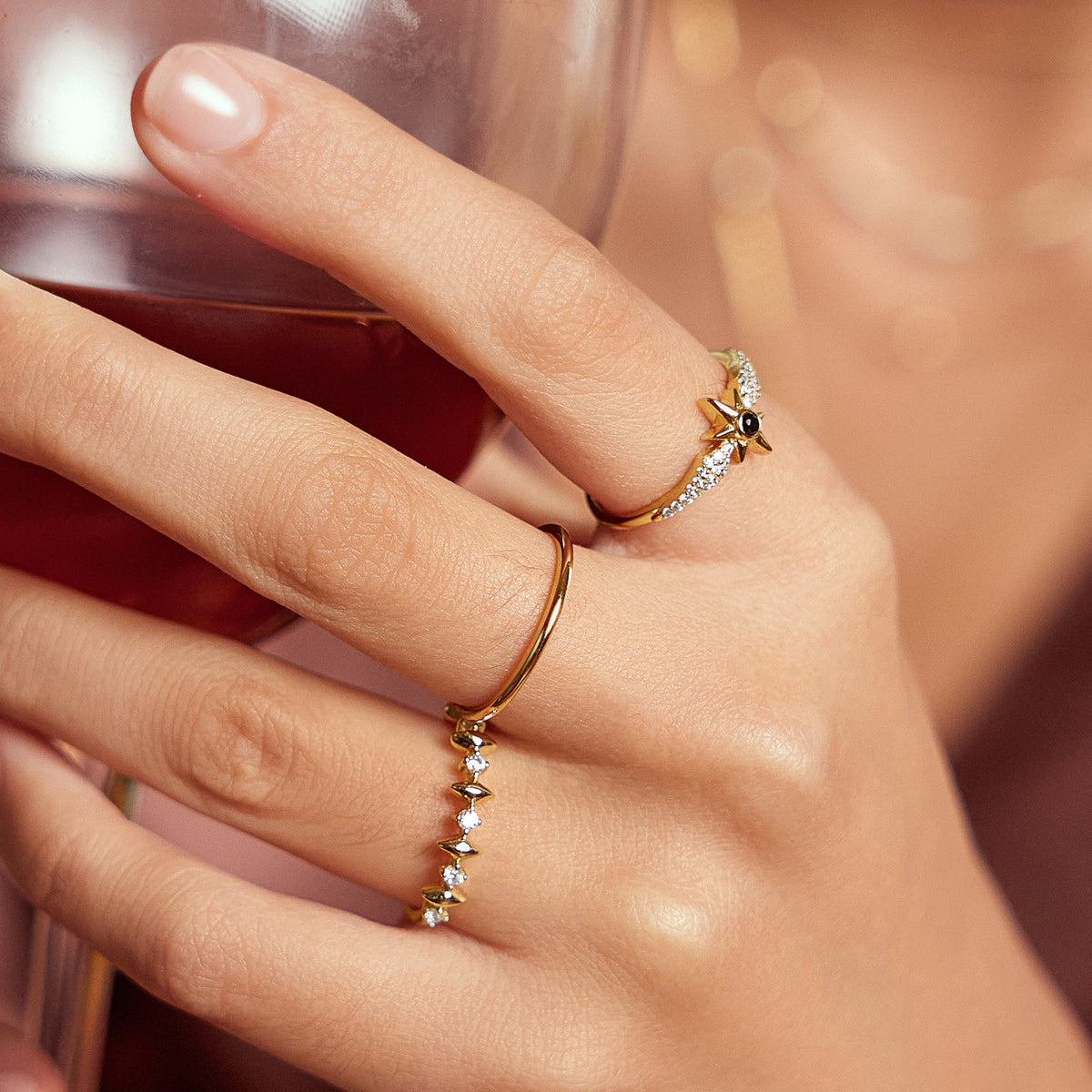 Gold Black Onyx Star Ring – Ania Haie US