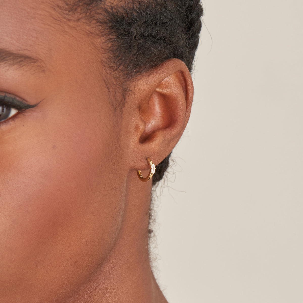 Gold Sparkle Emblem Huggie Hoop Earrings – Ania Haie US