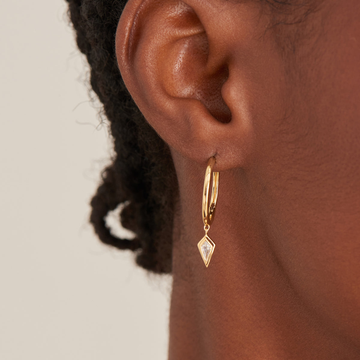 Gold Sparkle Drop Pendant Hoop Earrings – Ania Haie US