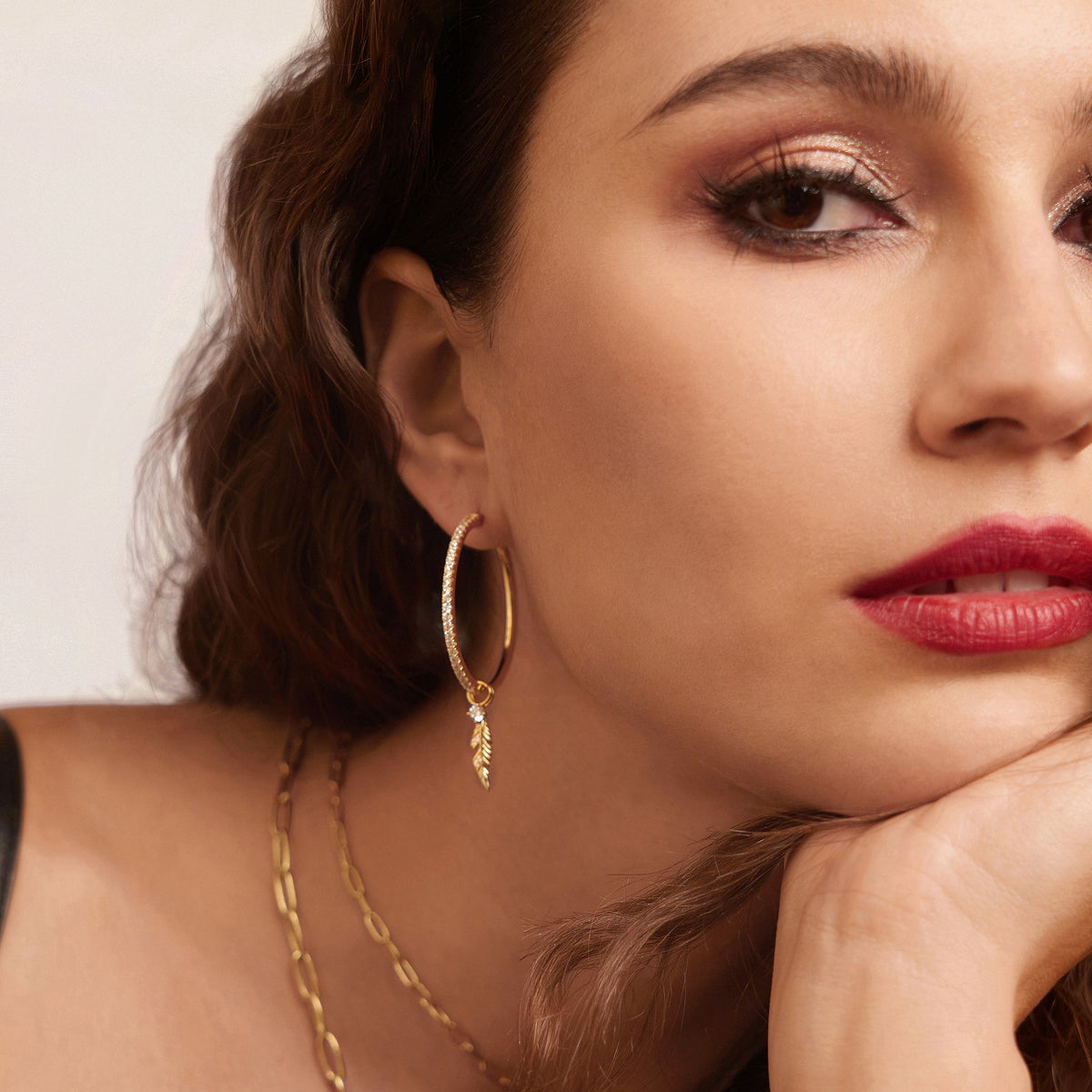 Gold Pavé Hoop Earrings – Ania Haie US