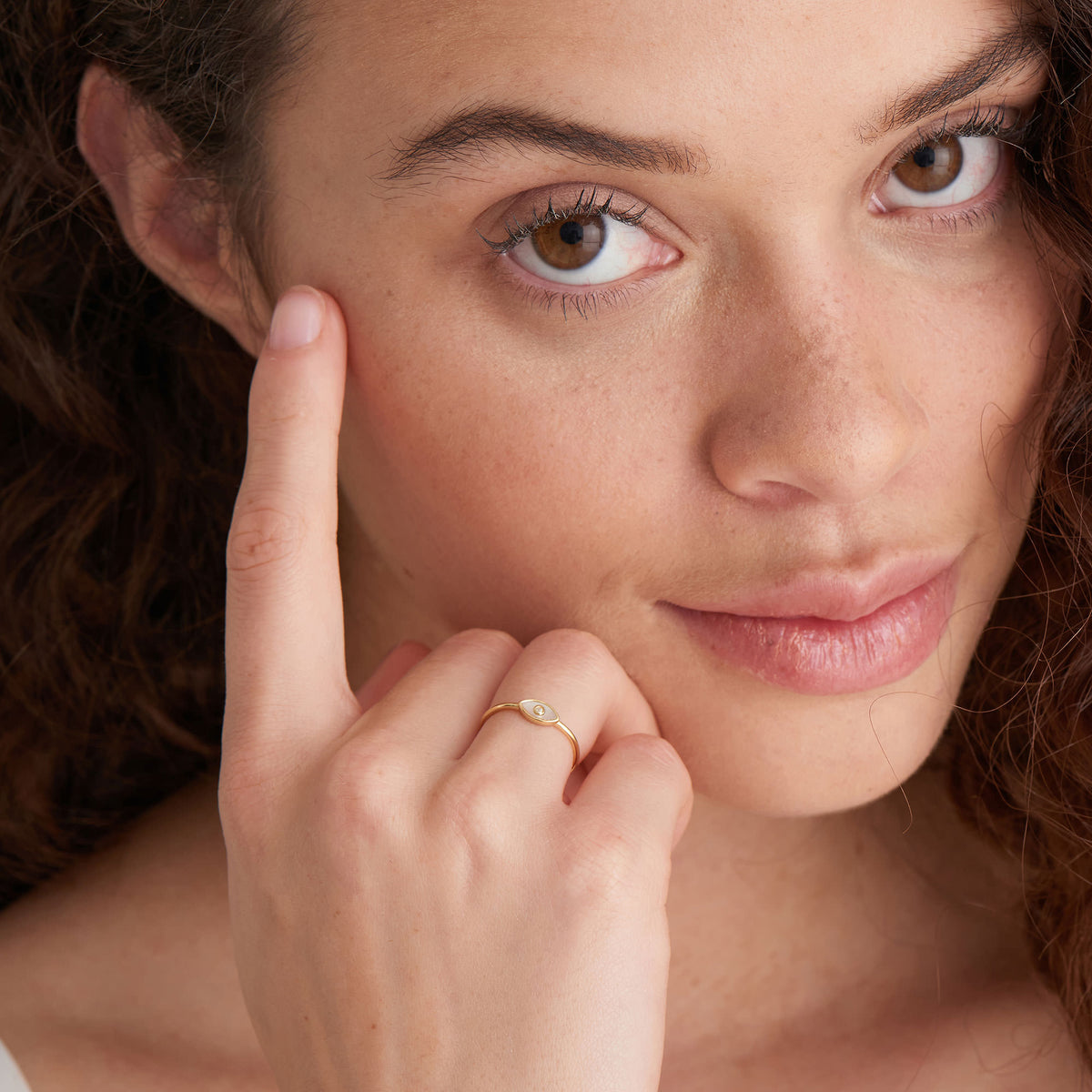 Evil Eye Gold Adjustable Ring – Ania Haie US