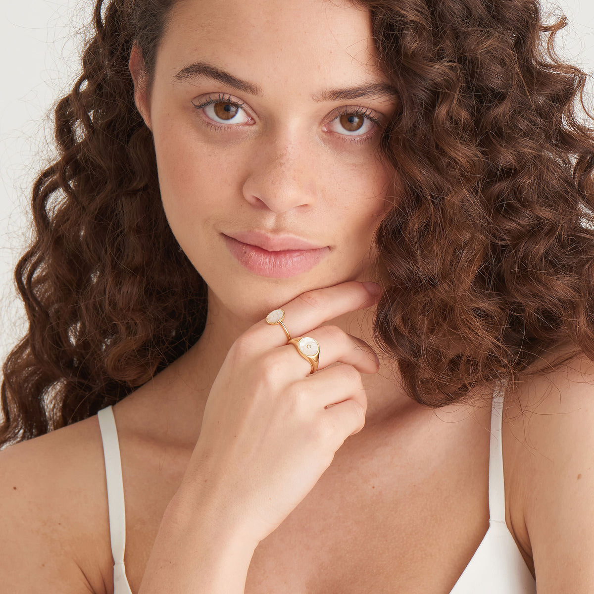 Evil Eye Emblem Gold Adjustable Ring – Ania Haie US