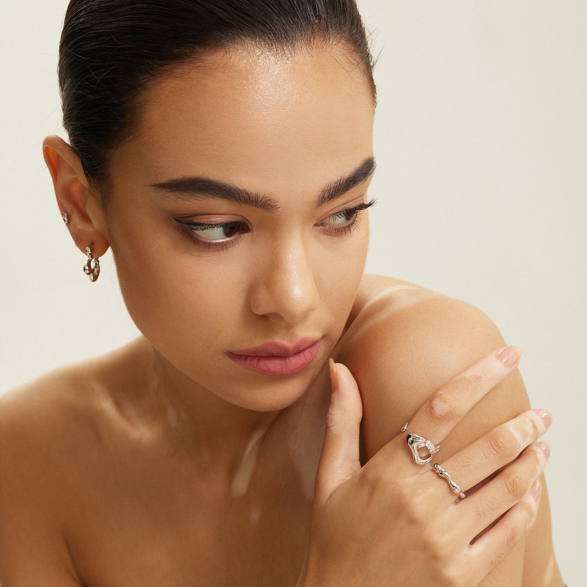 Silver Twisted Wave Wide Adjustable Ring – Ania Haie US