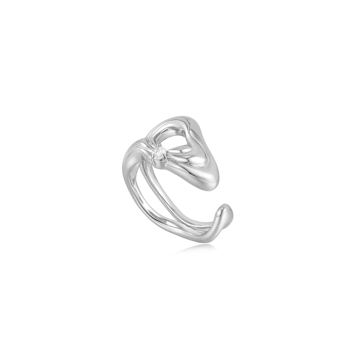 Silver Twisted Wave Wide Adjustable Ring – Ania Haie US