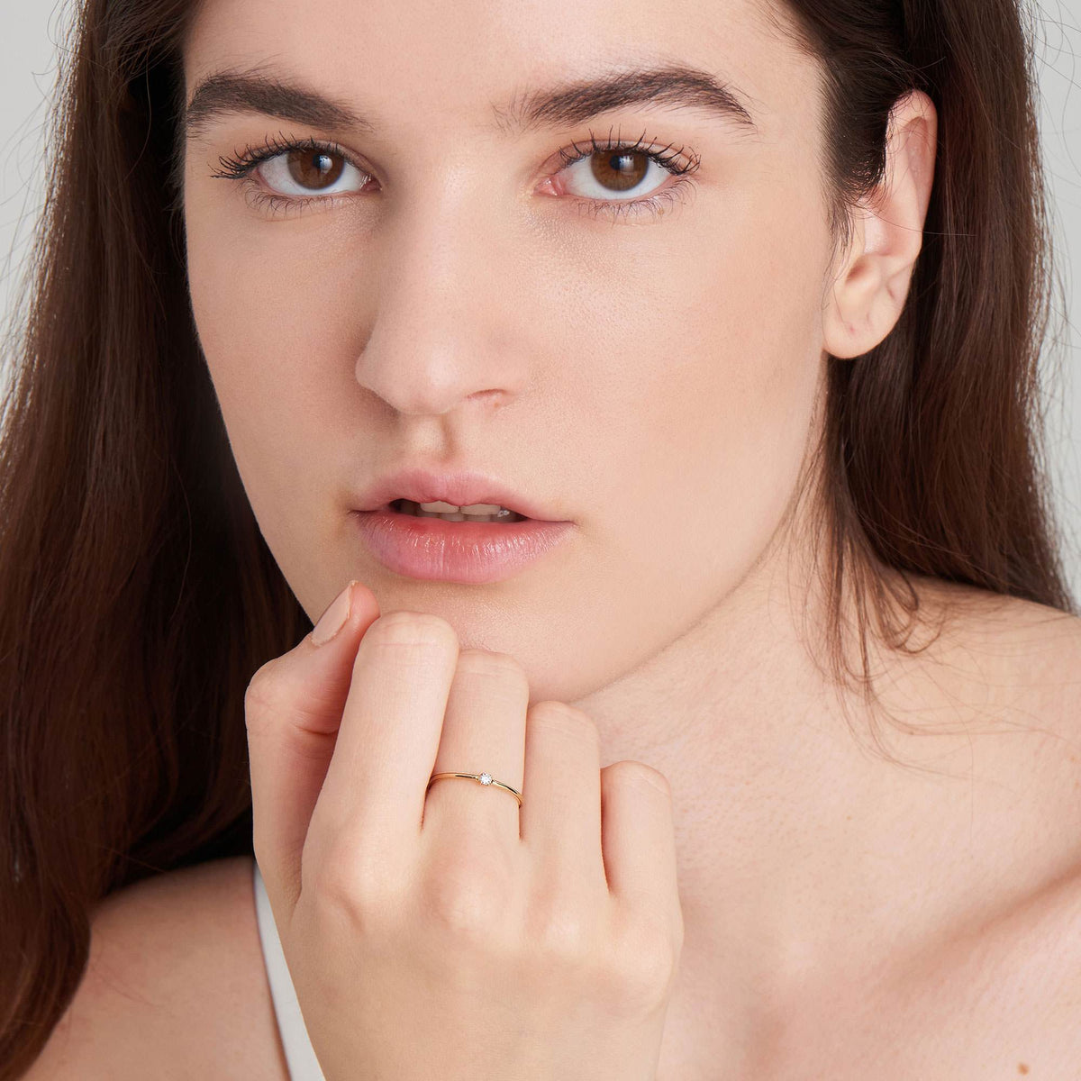 14kt Gold Solitaire Natural Diamond Ring – Ania Haie US