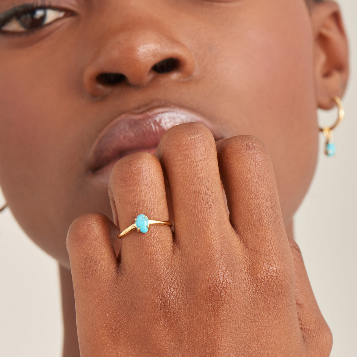 Gold Turquoise Wave Adjustable Ring – Ania Haie US