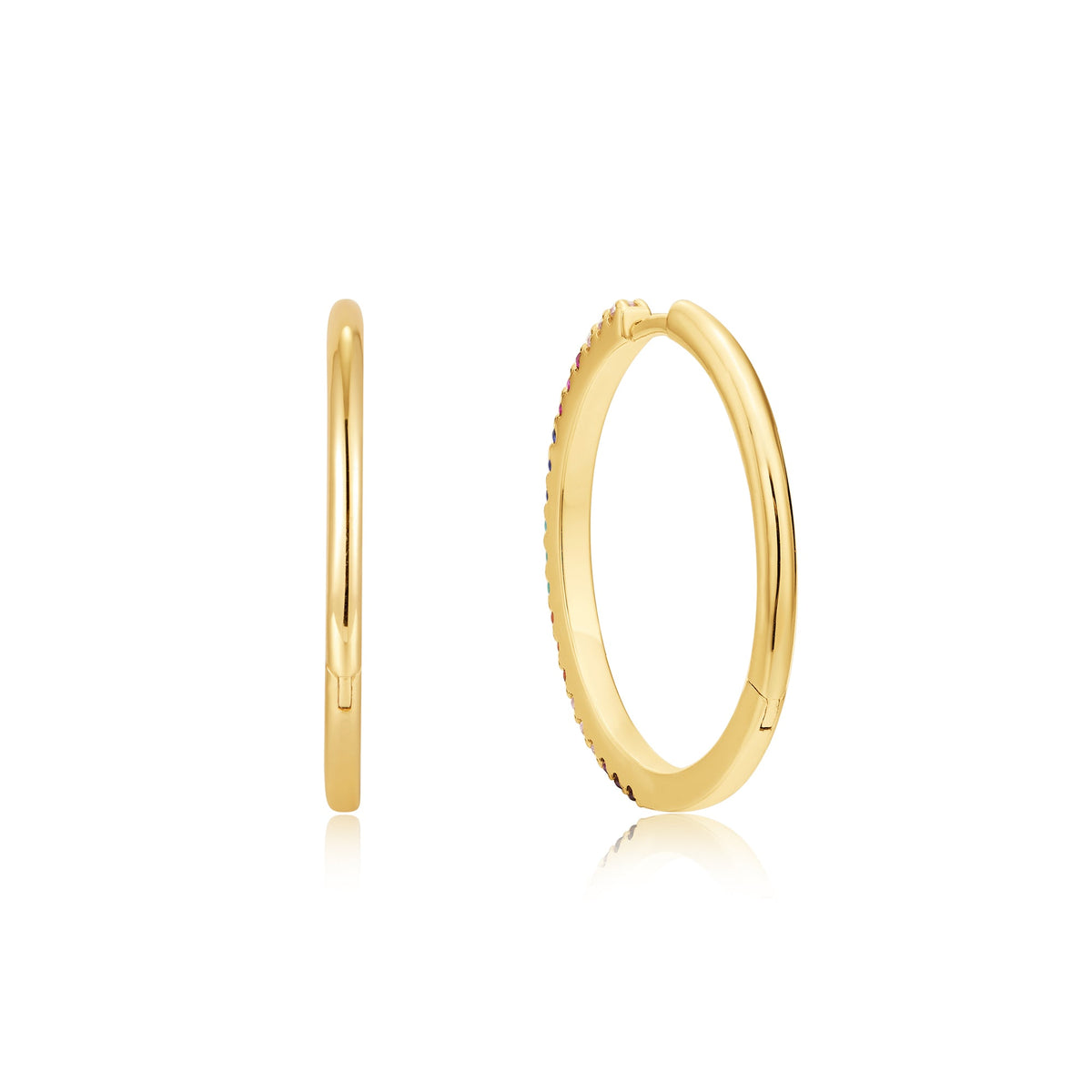 Gold Rainbow Pavé Hoop Earrings – Ania Haie US