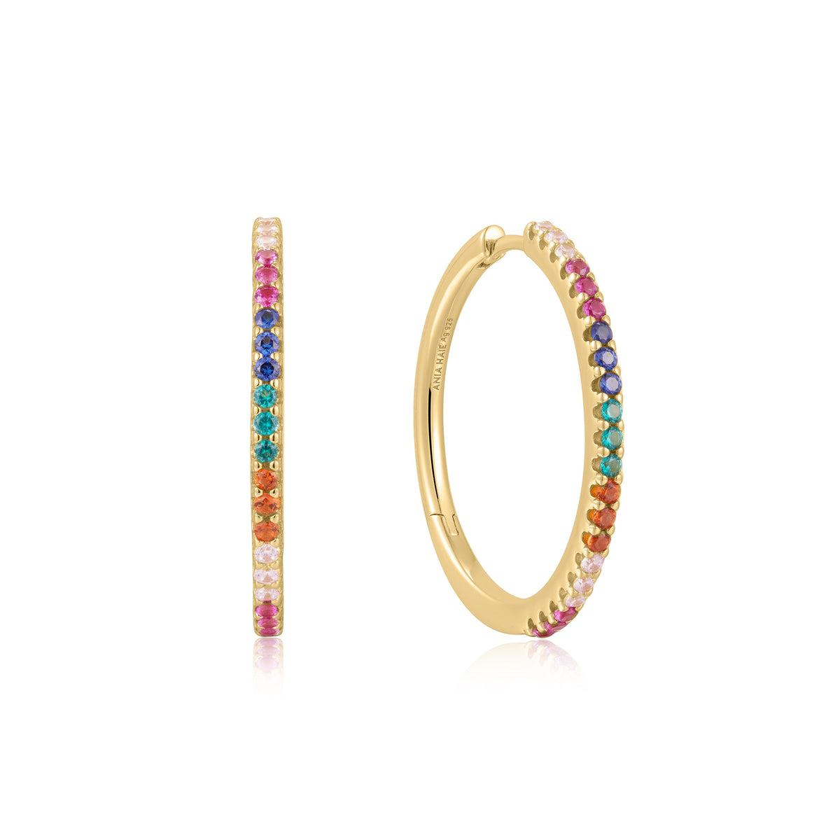 Gold Rainbow Pavé Hoop Earrings – Ania Haie US